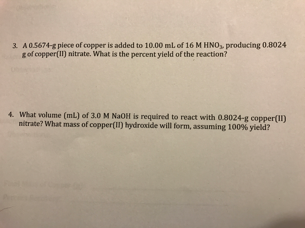 Solved A 0.5674-g piece of copper is added to 10.00 mL of 16 | Chegg.com