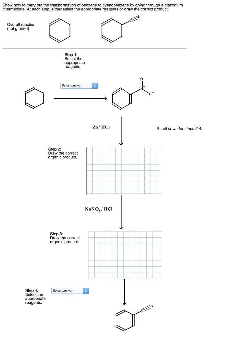 Solved Show how to carry out the transformation of benzene | Chegg.com