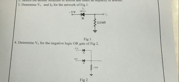 Solved Determine V_0 and I_D for the network of Fig 1. | Chegg.com