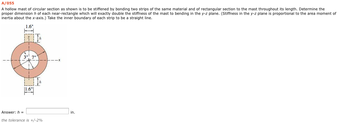 Solved A hollow mast of circular section as shown is to be | Chegg.com