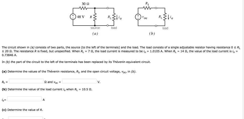 Solved 30Ω source load load The circuit shown in (a) | Chegg.com