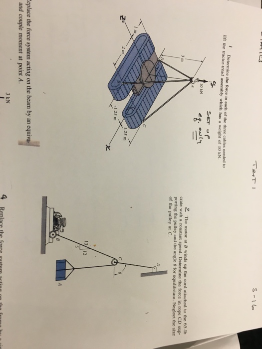 Solved Determine the force in each of the three cables | Chegg.com