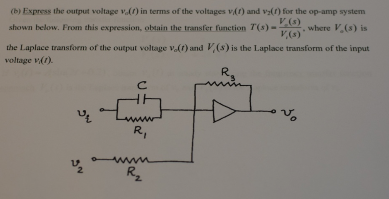 Solved Express the output voltage v_0 (t) in terms of the | Chegg.com