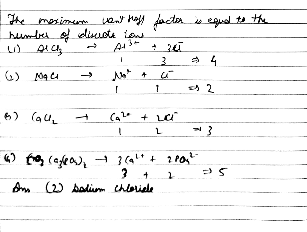 For Which Of The Following Is The Van t Hoff Factor 2 Assuming for-which-of-the-following-is-the-van-t-hoff-factor-2-assuming