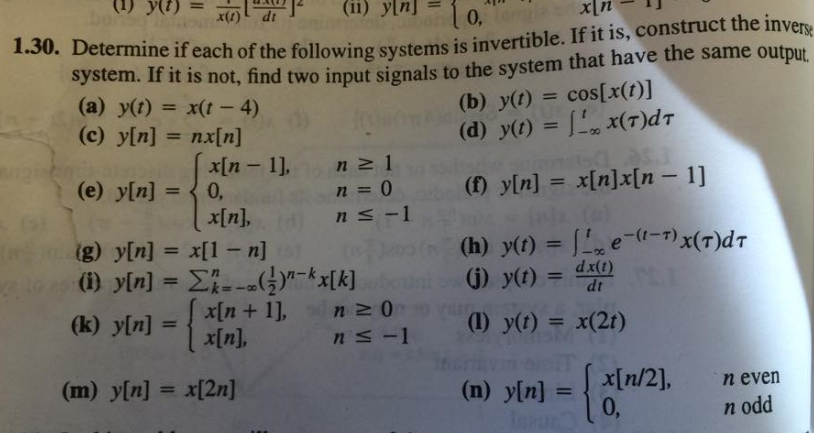 Solved Determine if each of the following systems is | Chegg.com