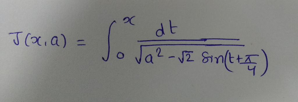 Solved Solve J (x, a) = integral^x_0 dt/squareroot a^2 - | Chegg.com