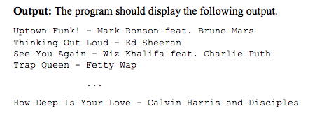 Solved Program 1: Music Song Player using Linked List | Chegg.com