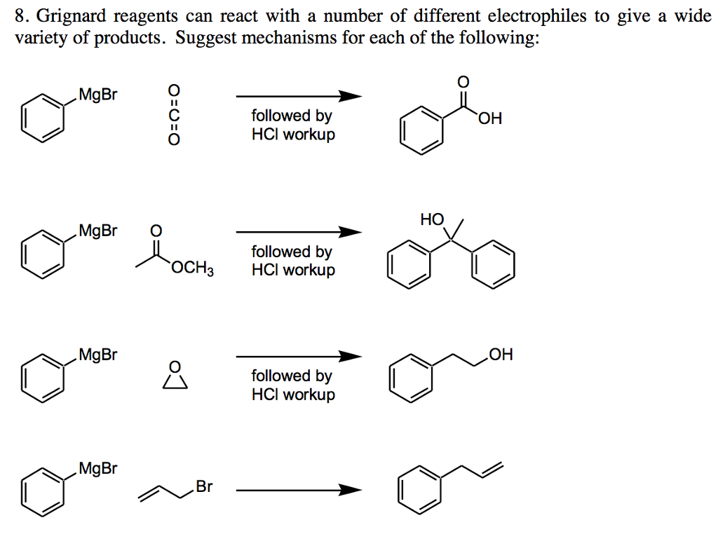 Solved Grignard reagents can react with a number of | Chegg.com