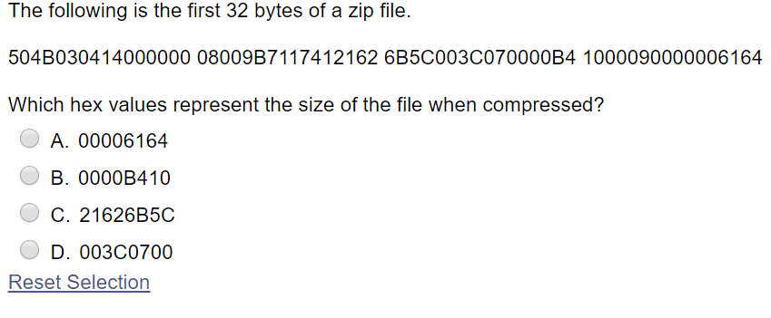 Solved The following is the first 32 bytes of a zip file. | Chegg.com