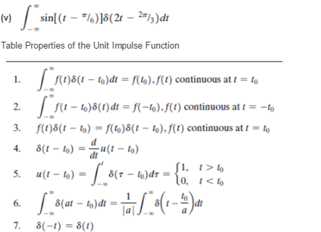 Solved integral_-infinity^infinity sin[(t - pi/6)]delta(2t - | Chegg.com