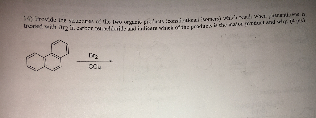 Solved 14) Provide the structures of the two organic produc | Chegg.com