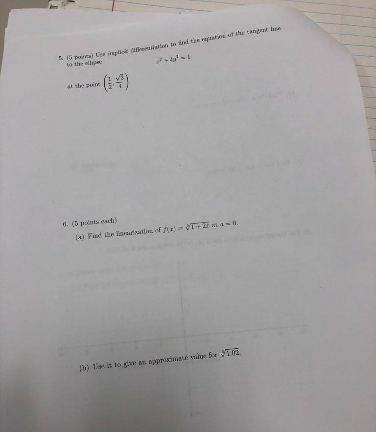 Solved 5. (5 points) Use imphcù differentiation to find the | Chegg.com