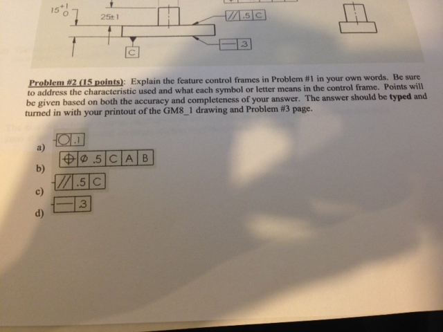 Explain the feature control frames in Problem #1 in | Chegg.com
