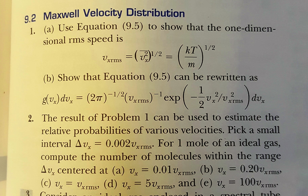Solved (a) Use Equation (9.5) to show that the | Chegg.com