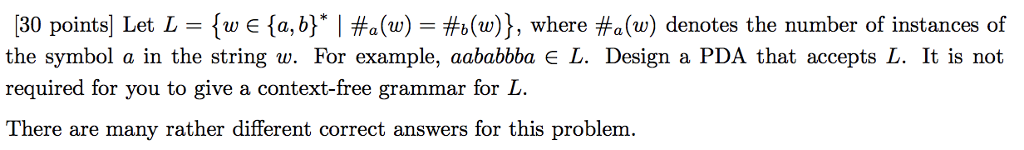 Solved [ L-(w є {a,b)' I #a (w)-#b(w)}, where #a(w) denotes | Chegg.com