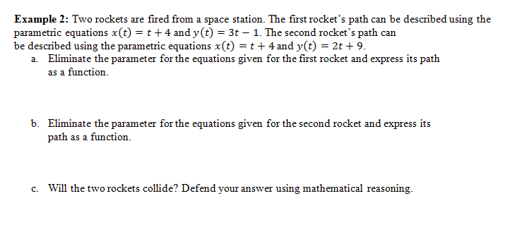 Solved Example 2: Two rockets are fired from a space | Chegg.com