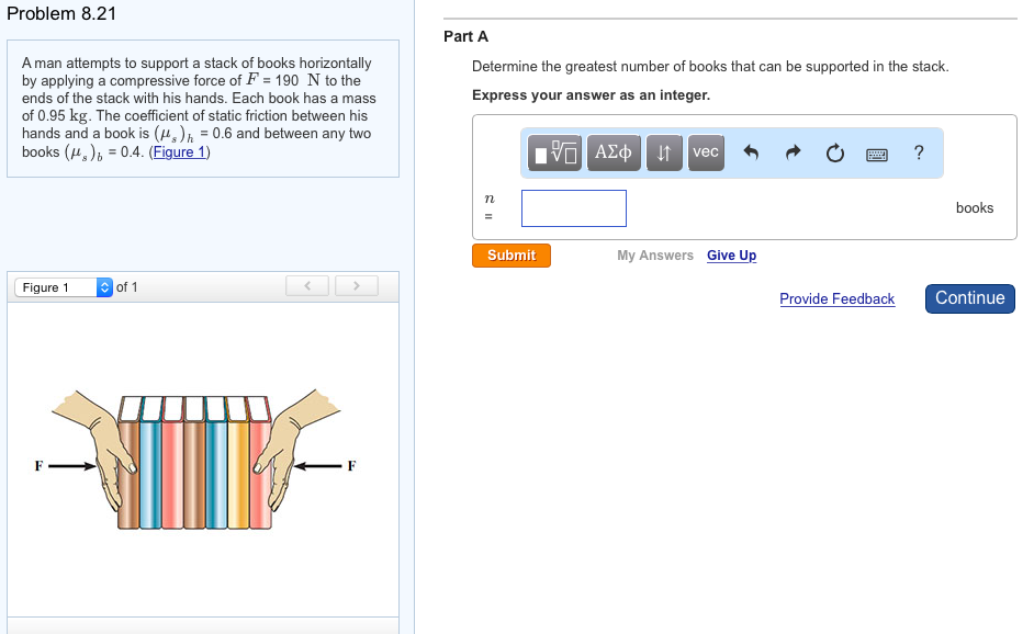 Solved A man attempts to support a stack of books | Chegg.com