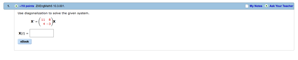 Solved Use diagonalization to solve the given system. | Chegg.com