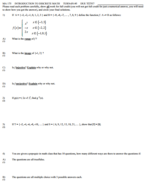 Solved If A = (-3, -2, -1, 0, 1, 2, 3) and B = {-9, -8, -7, | Chegg.com
