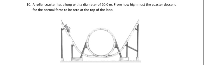Solved A roller coaster has a loop with a diameter of 20.0 | Chegg.com