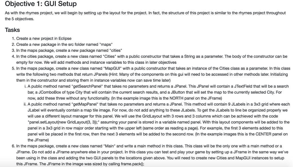 Objective 1: GUI Setup As with the rhymes project, we | Chegg.com