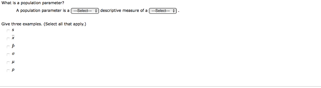 Solved What is a population parameter? A population | Chegg.com