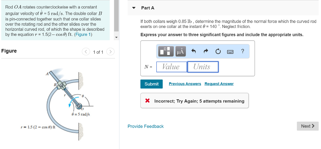 Solved Rod OA rotates counterclockwise with a constant Part | Chegg.com