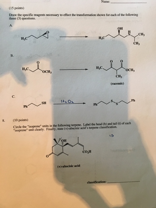 Solved Draw the specific reagents necessary to effect the | Chegg.com