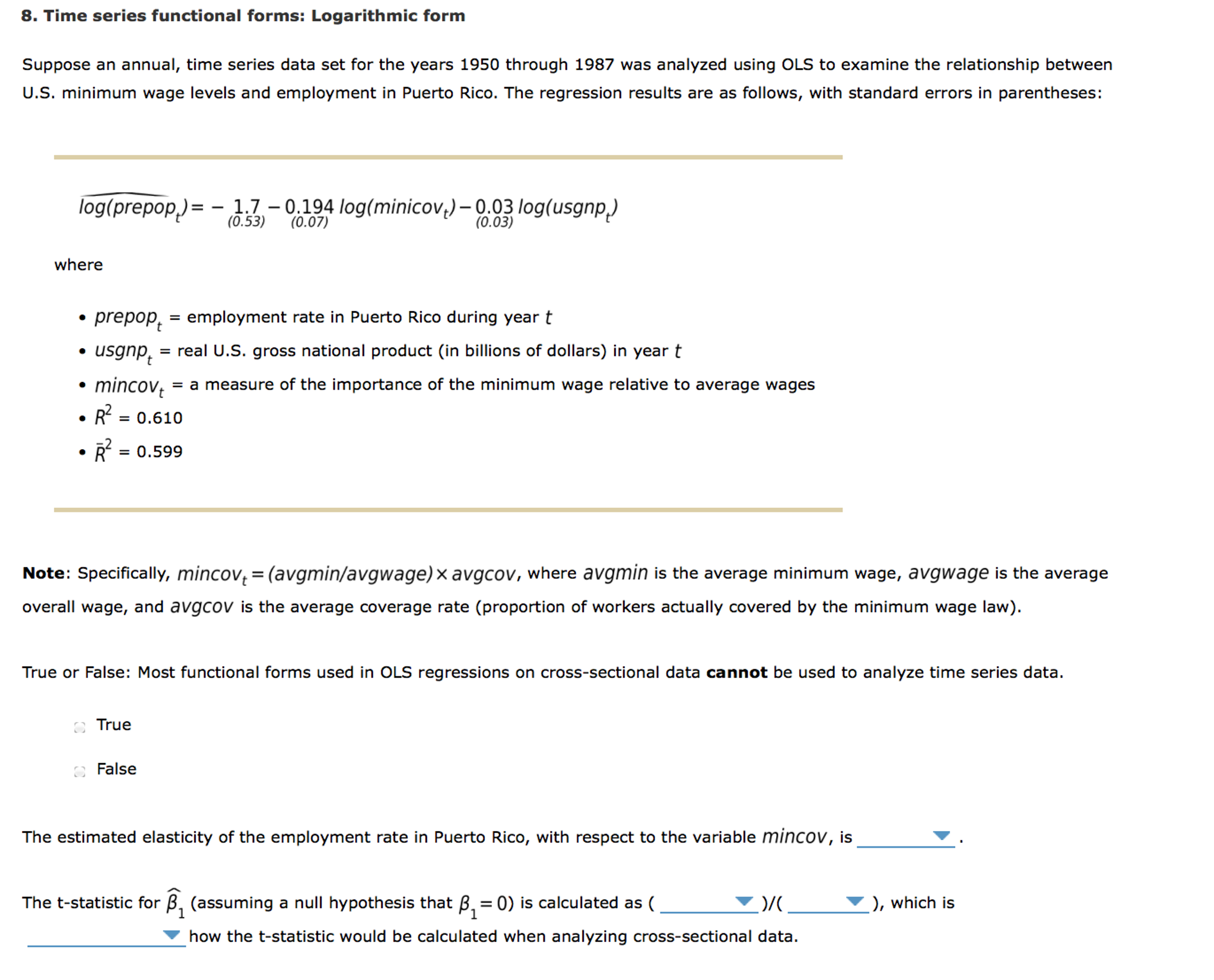 Suppose an annual, time series data set for the years | Chegg.com
