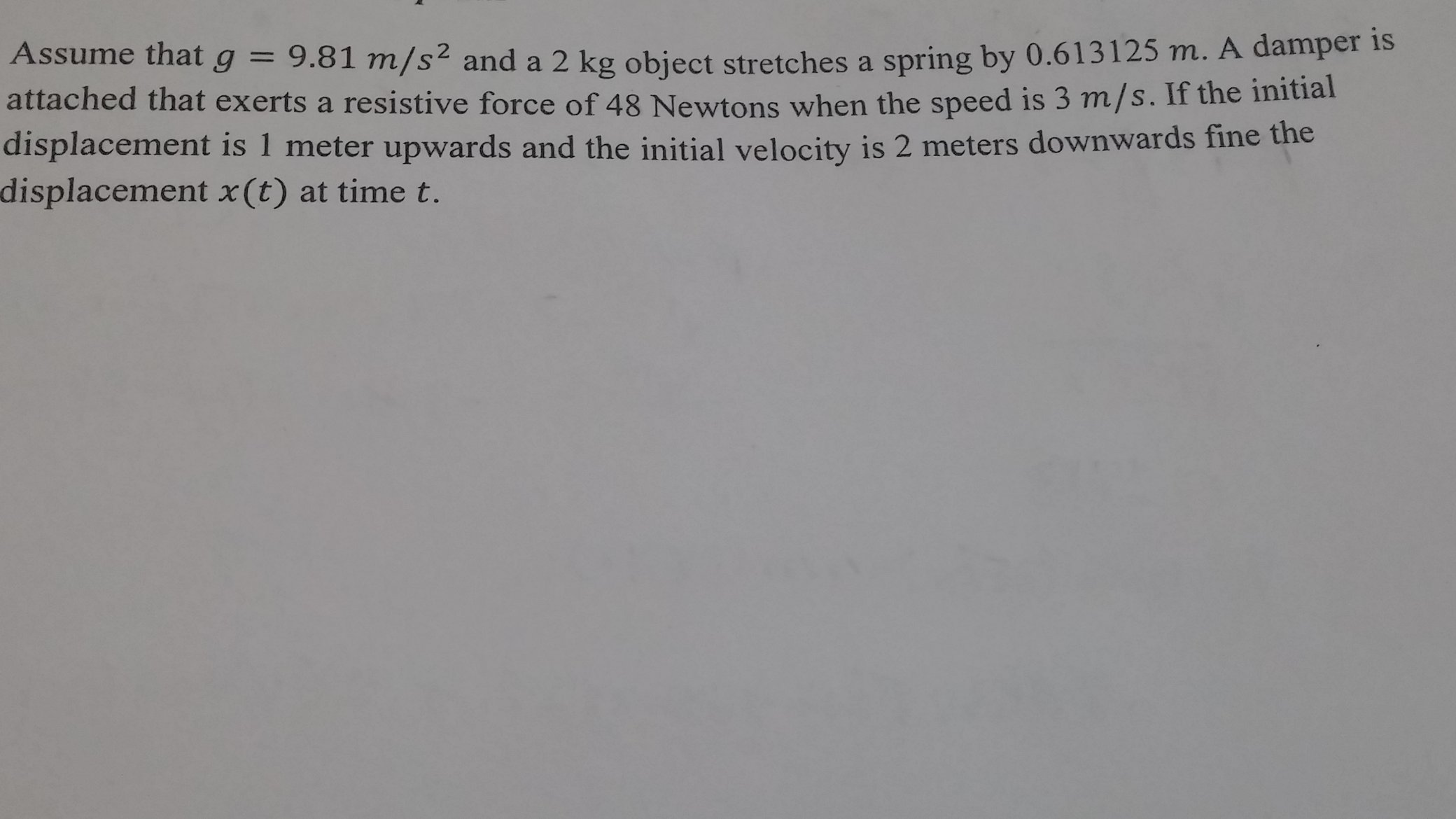 Solved Assume that g = 9.81 m/s^2 and a 2 kg object | Chegg.com