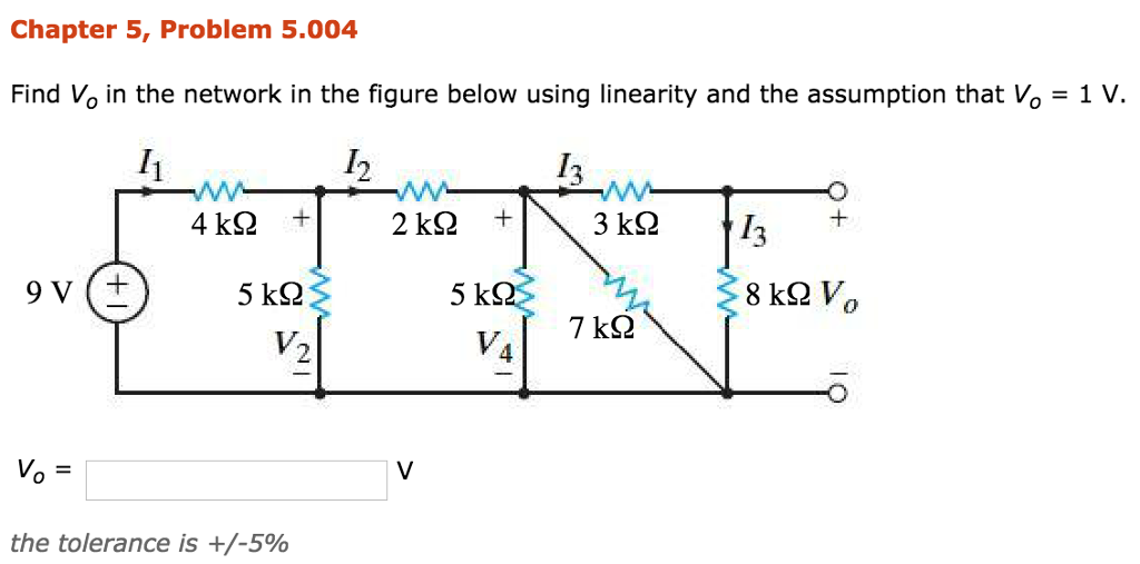 Solved Chapter 5, Problem 5.004 Find Vo in the network in | Chegg.com