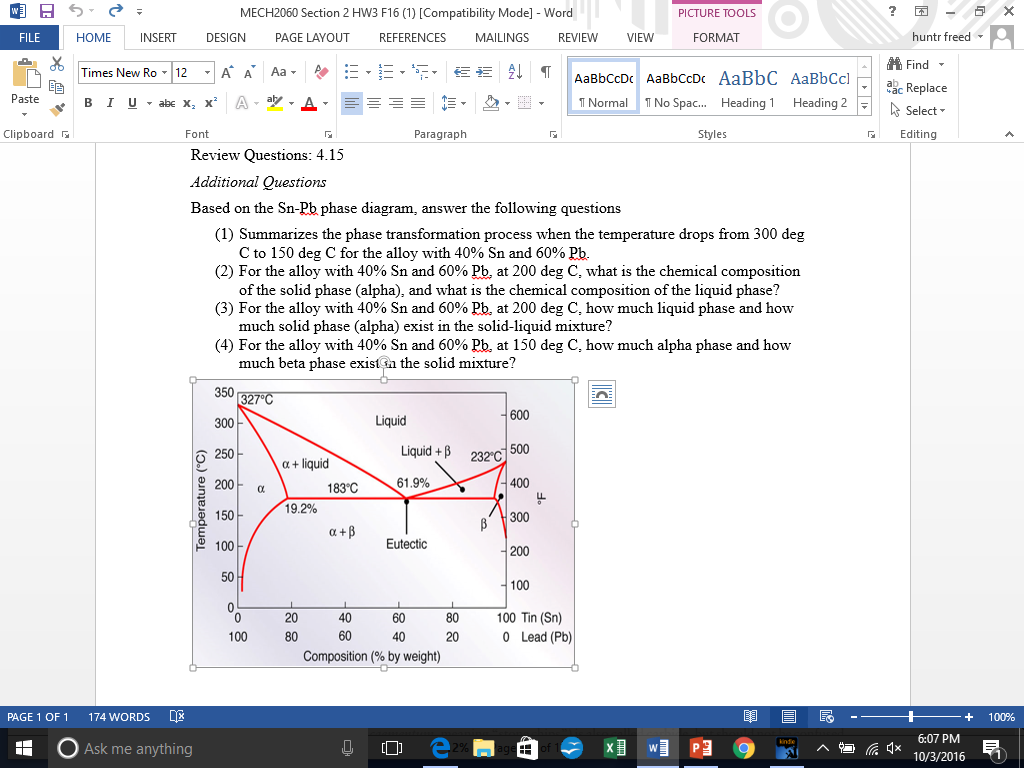 Solved Based on the Sn-Pb phase diagram, answer the | Chegg.com