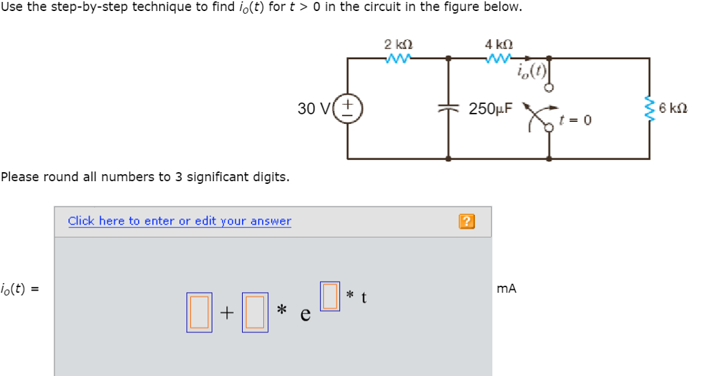Solved Use the step-by-step technique to find io(t) for t > | Chegg.com