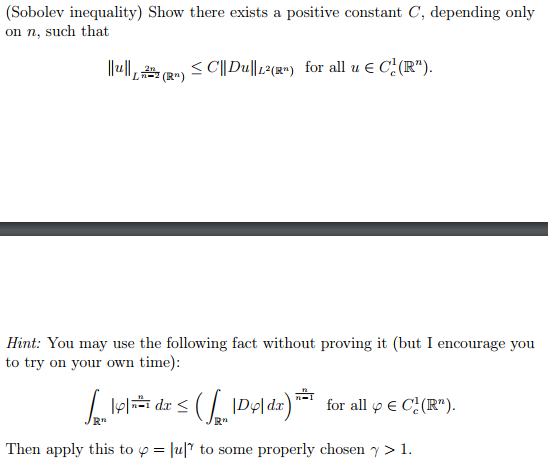 Solved HELP with PARTIAL DIFFERENTIAL EQUATIONS Sobolev | Chegg.com