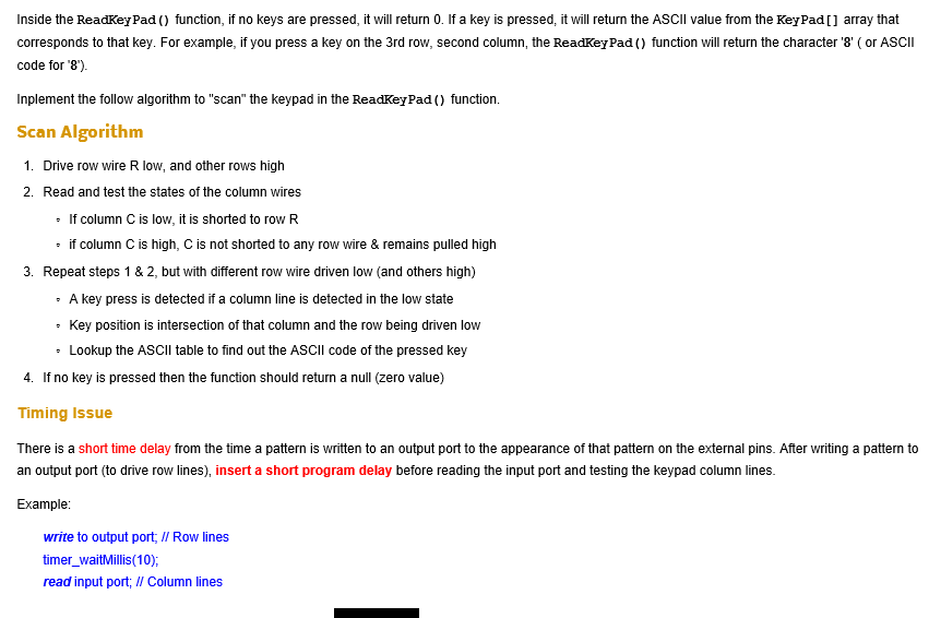 x4 Matrix Keypad Pinout Matrix keypads use a | Chegg.com