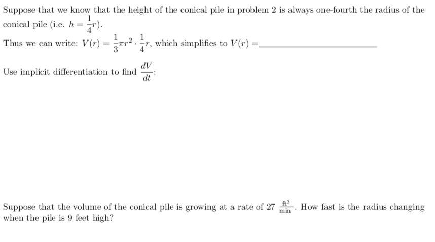 Solved Suppose that we know that the height of the conical | Chegg.com