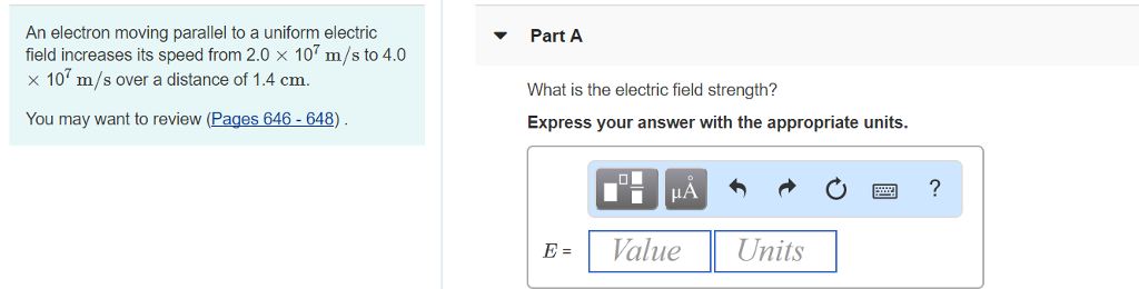 Solved An Electron Moving Parallel To A Uniform Electric
