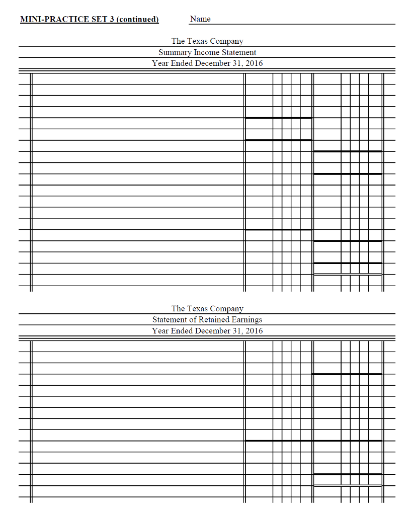 Mini-Practice Set 3 Corporation Accounting Cycle The | Chegg.com