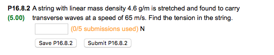 Solved A string with linear mass density 4.6 g/m is | Chegg.com