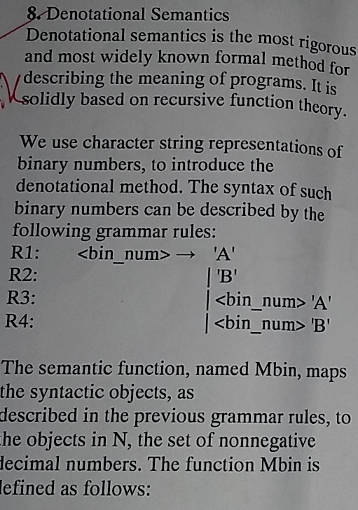 Denotational semantics is the most rigorous and most | Chegg.com