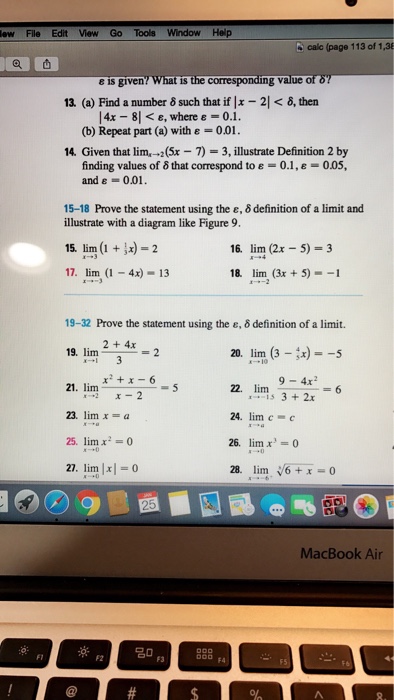Solved Find a number delta such that if |x - 2|