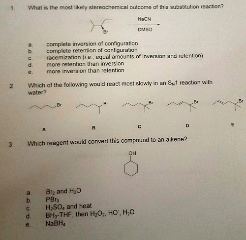 Solved What is the most likely stereochemical outcome of | Chegg.com