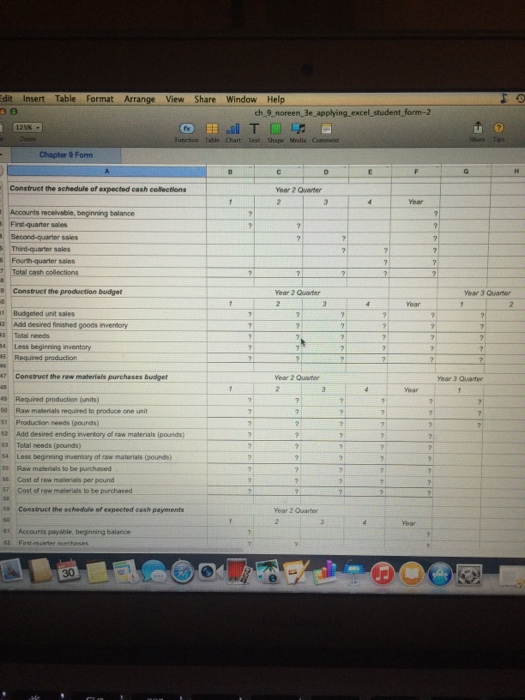 Check your worksheet by changing the budgeted unit | Chegg.com