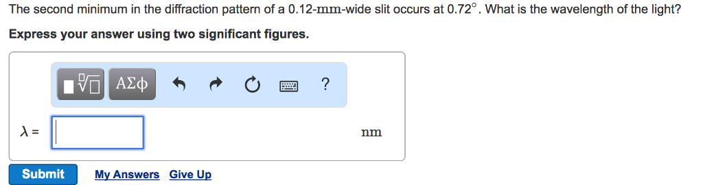 Solved The second minimum in the diffraction pattern of a | Chegg.com