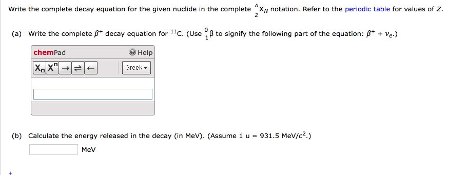 Solved Write the complete decay equation for the given | Chegg.com