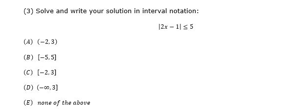 Solved Solve and write your solution in interval notation: | Chegg.com