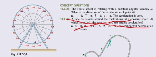 Solved CONCEPT QUESTIONS 11.CO8 The lerris wheel is rotating | Chegg.com