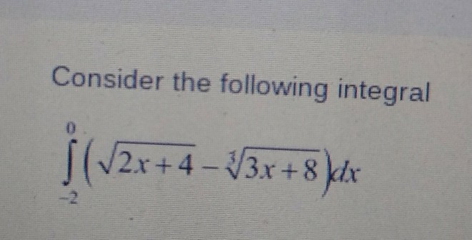 Solved Consider the following integral -2 | Chegg.com Solved Consider the following integral -2 | Chegg.com