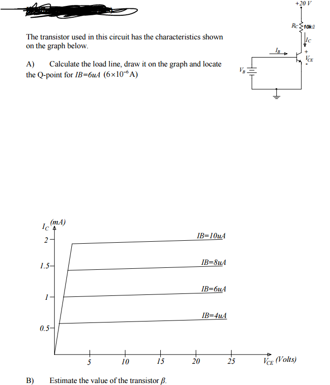 Solved The transistor used in this circuit has the | Chegg.com
