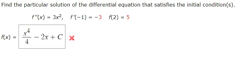 Solved Find the particular solution of the differential | Chegg.com